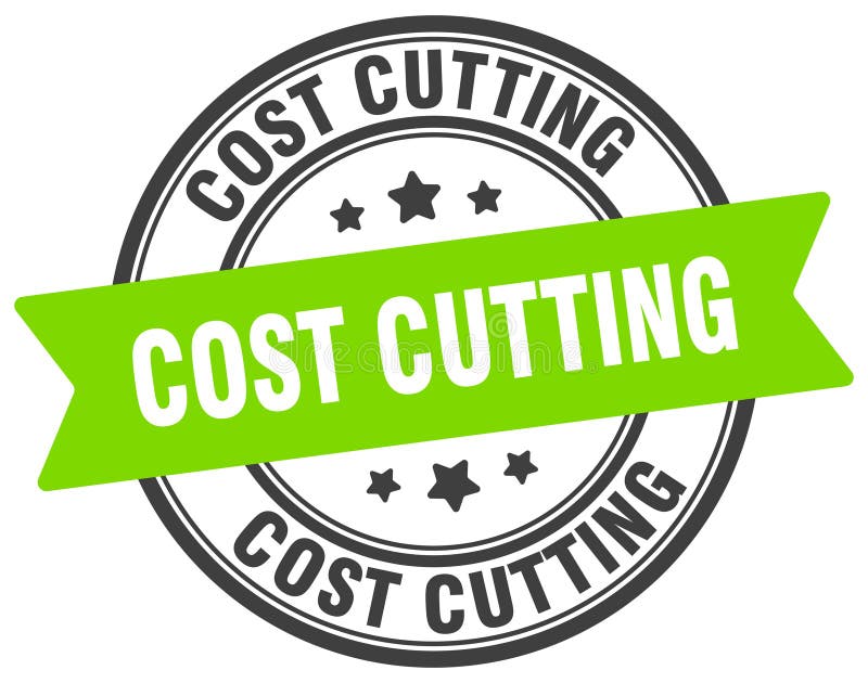 Cost Cutting Stamp. Cost Cutting Label on Transparent Background. Round ...