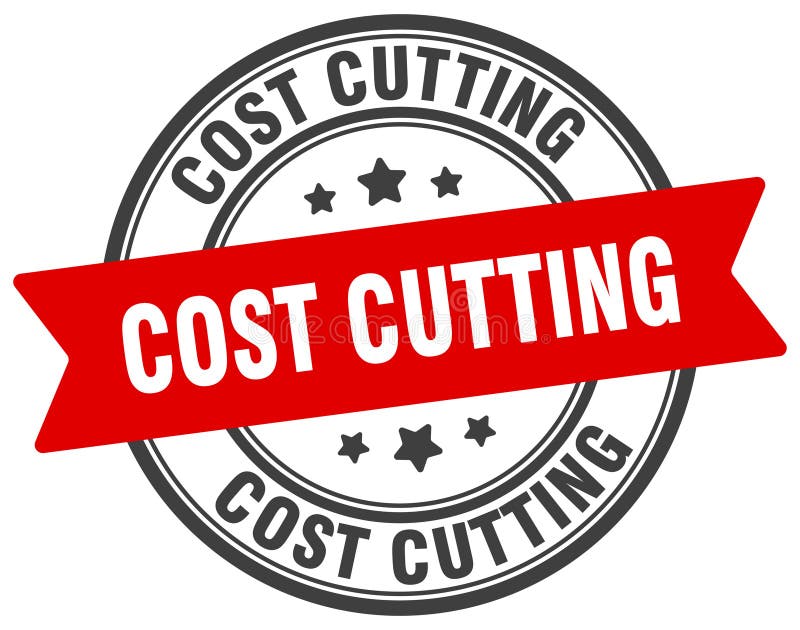 Cost Cutting Stamp. Cost Cutting Label on Transparent Background. Round ...