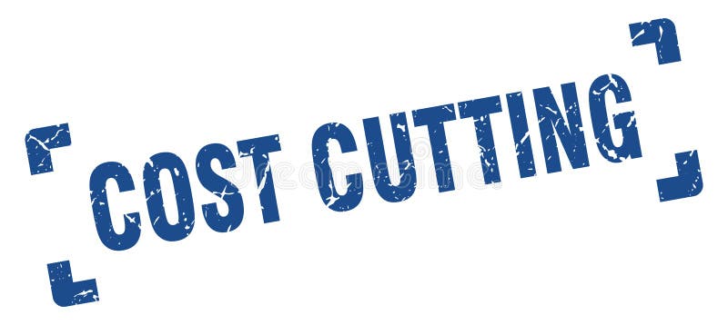 Cost Cutting Button. Rounded Sign on White Background Stock Vector ...