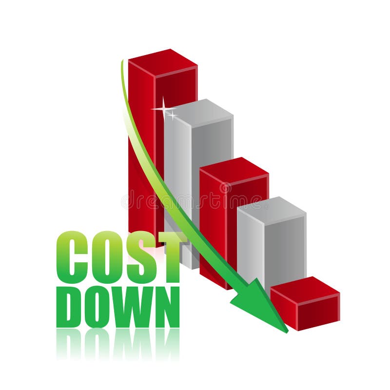 Cost Down Business Chart Graph Stock Illustration - Illustration of ...