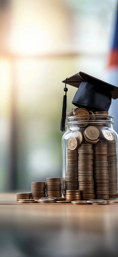 Cost of Education Concept. Scholarship Money Background Stock ...