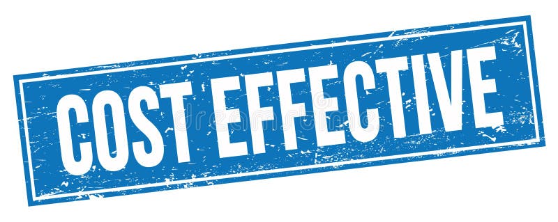 COST EFFECTIVE Text on Blue Grungy Rectangle Stamp Stock Illustration ...