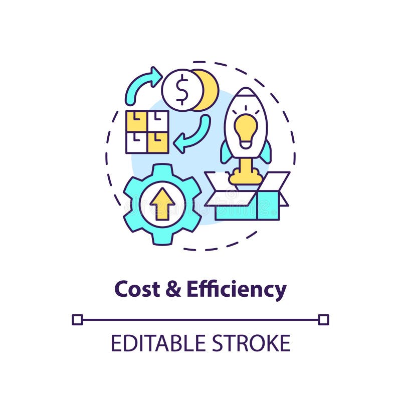Cost and Efficiency Concept Icon Stock Illustration - Illustration of ...
