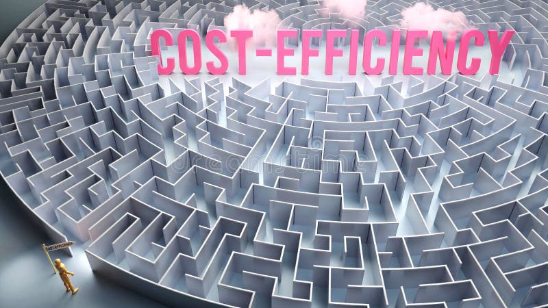Cost Efficiency and a Difficult Path To it Stock Illustration ...