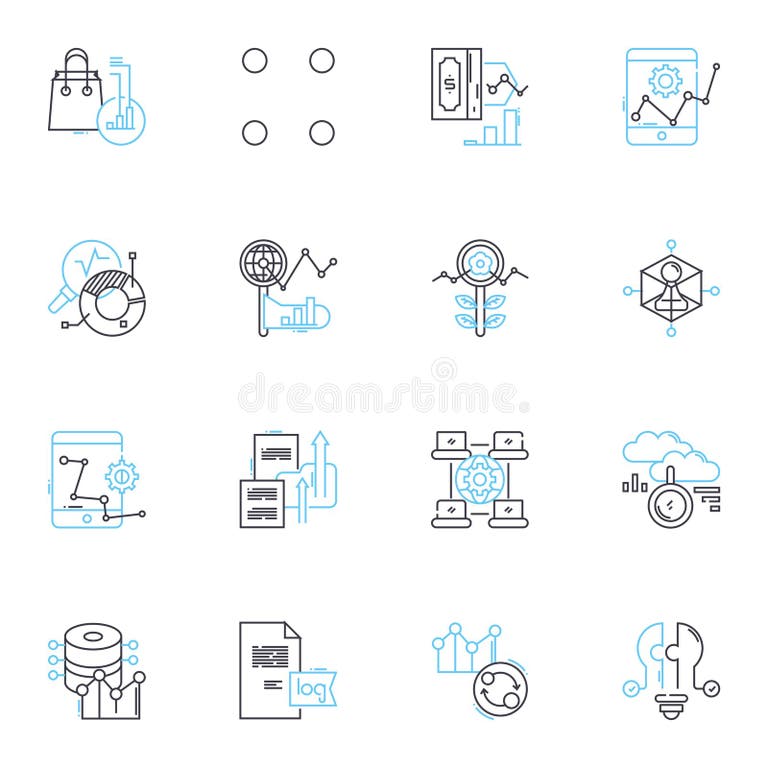Cost Estimation Linear Icons Set. Budgeting, Projection, Calculation ...