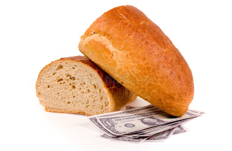 Butter and Money on a Slice of Bread Stock Photo - Image of money ...