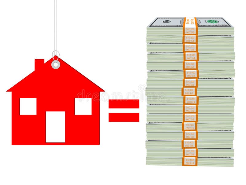 Cost of a Home (Isolated on White Background) Stock Image ...