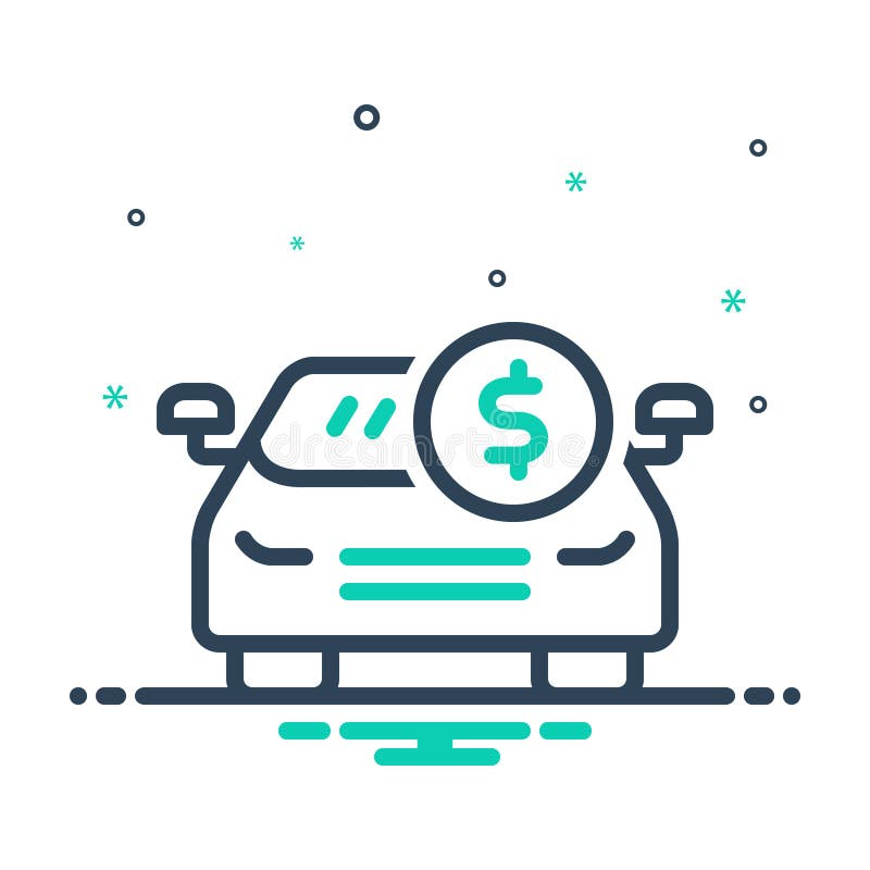 Mix Icon for Cost, Car and Expensive Stock Vector - Illustration of ...