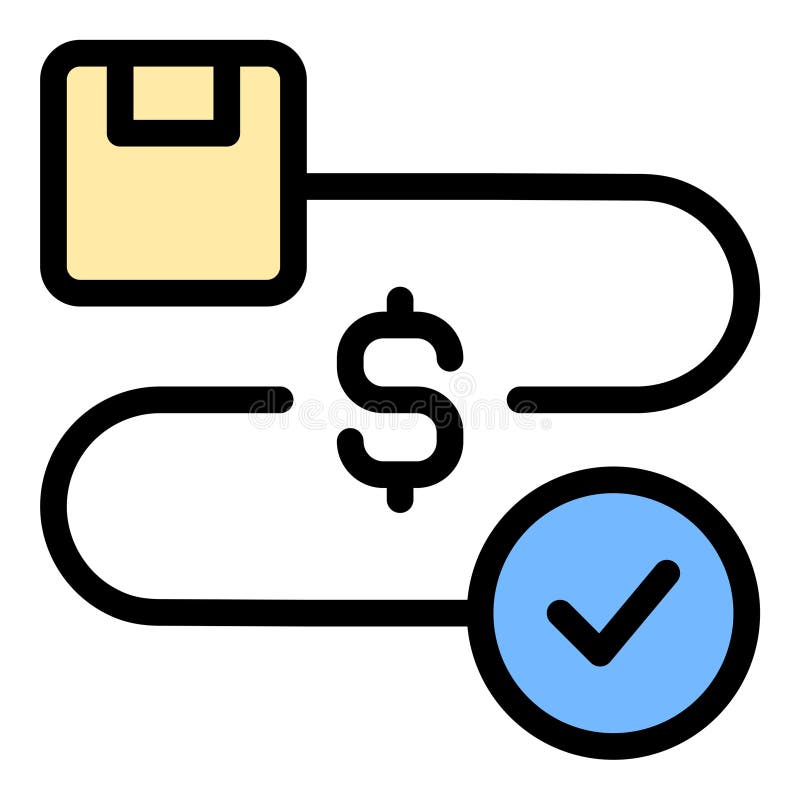 Cost Icon Expense and Budgeting in Flat Line Color Style Stock Vector ...