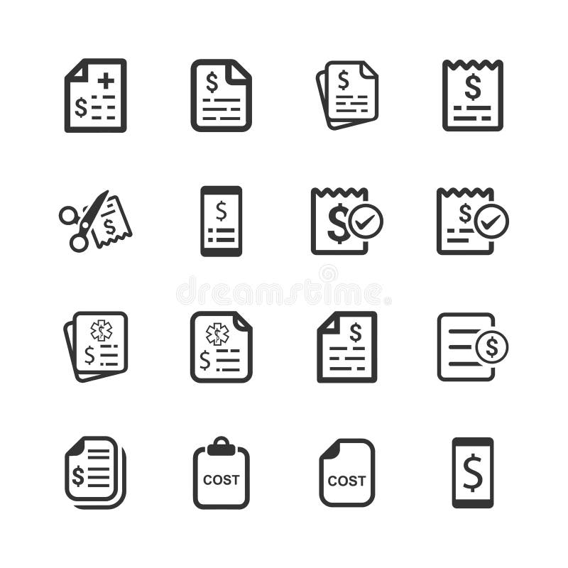 Cost Icons Gray Version stock vector. Illustration of medical - 121577261