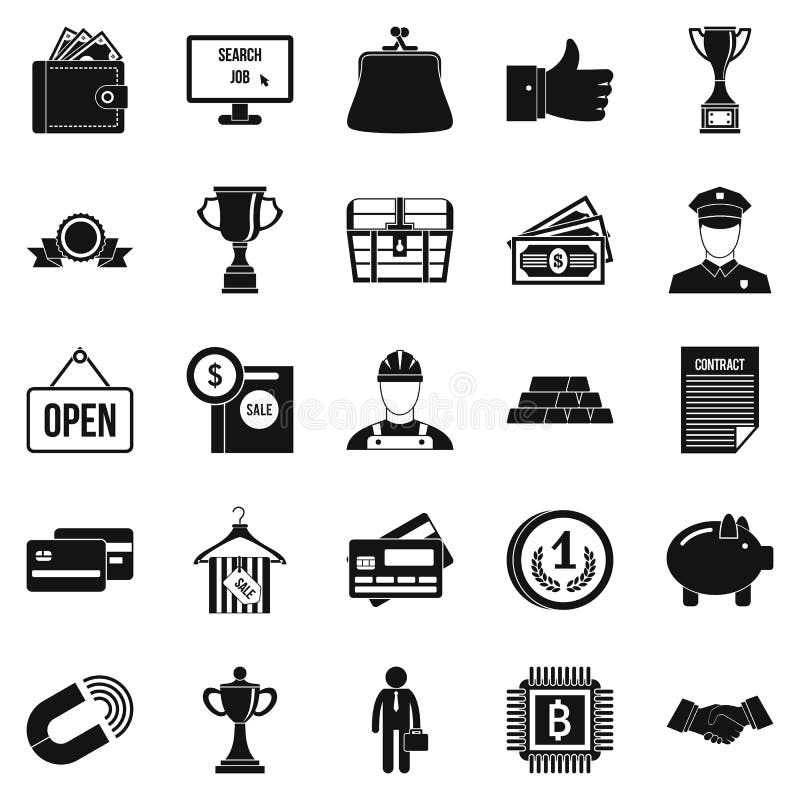 Cost Icons Set, Simple Style Stock Vector - Illustration of clerk ...