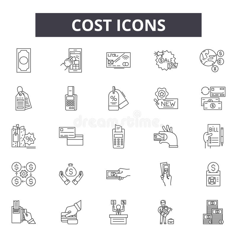 Cost Line Icons, Signs, Vector Set, Outline Illustration Concept Stock ...