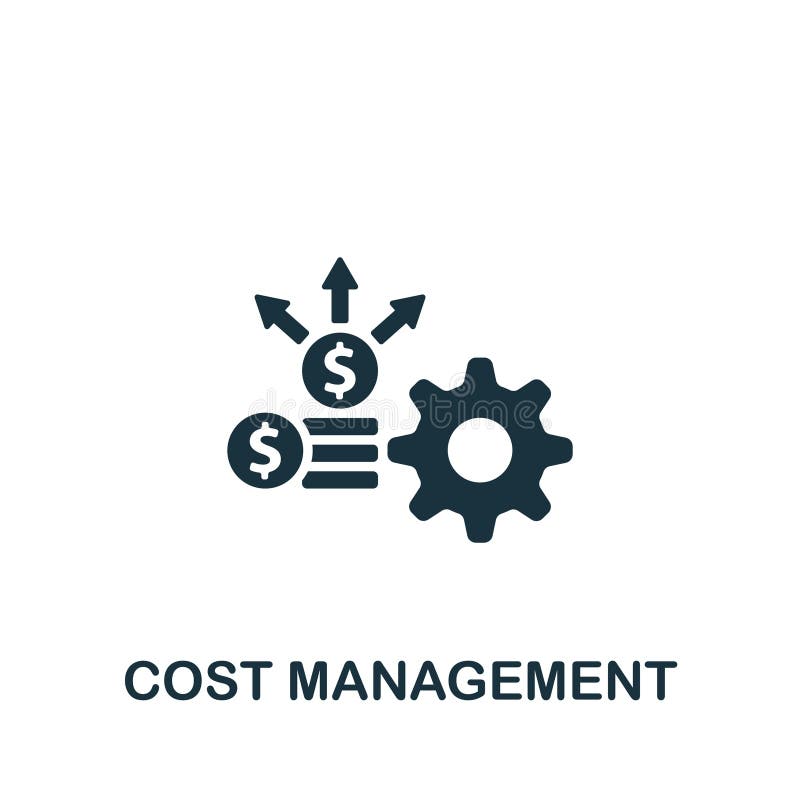 Cost Management Icon. Monochrome Simple Sign from Business Concept ... Cost Management Icon. Monochrome Simple Sign from Business Concept ...