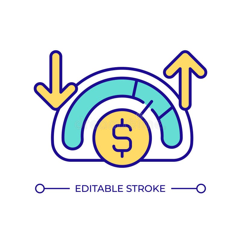 Cost meter RGB color icon stock illustration. Illustration of finance - 358841191