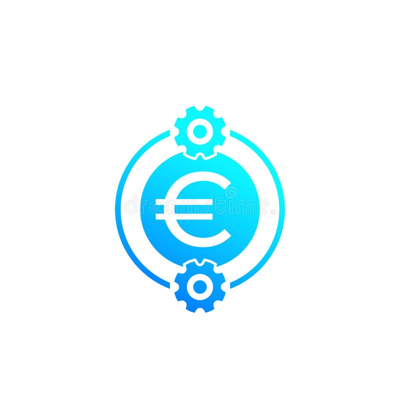 Cost Optimization, Efficiency Icon with Euro Stock Vector ...