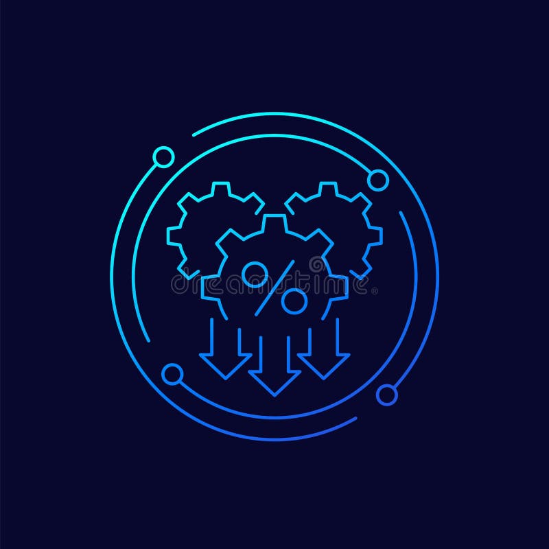 Efficiency, Cost Reduction, Financial Icons Stock Vector - Illustration ...