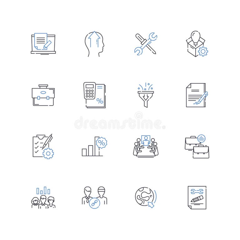 Cost Optimization Line Icons Collection. Efficiency, Streamlining, Reduction, Rationalization ...