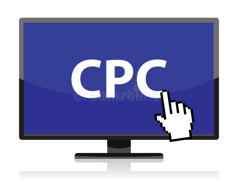 Cost Per Click Concept on Screen Stock Vector - Illustration of flat ...