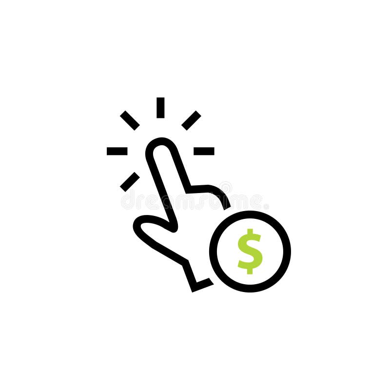 Cost per click icon stock vector. Illustration of payment - 167052076