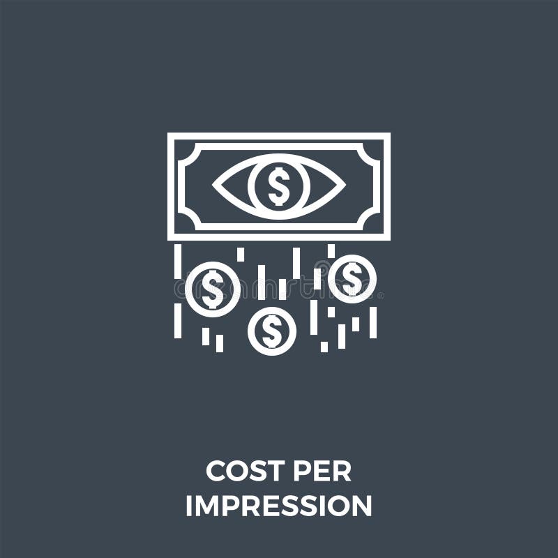 Cost Per Impression Related Vector Thin Line Icon Stock Vector ...
