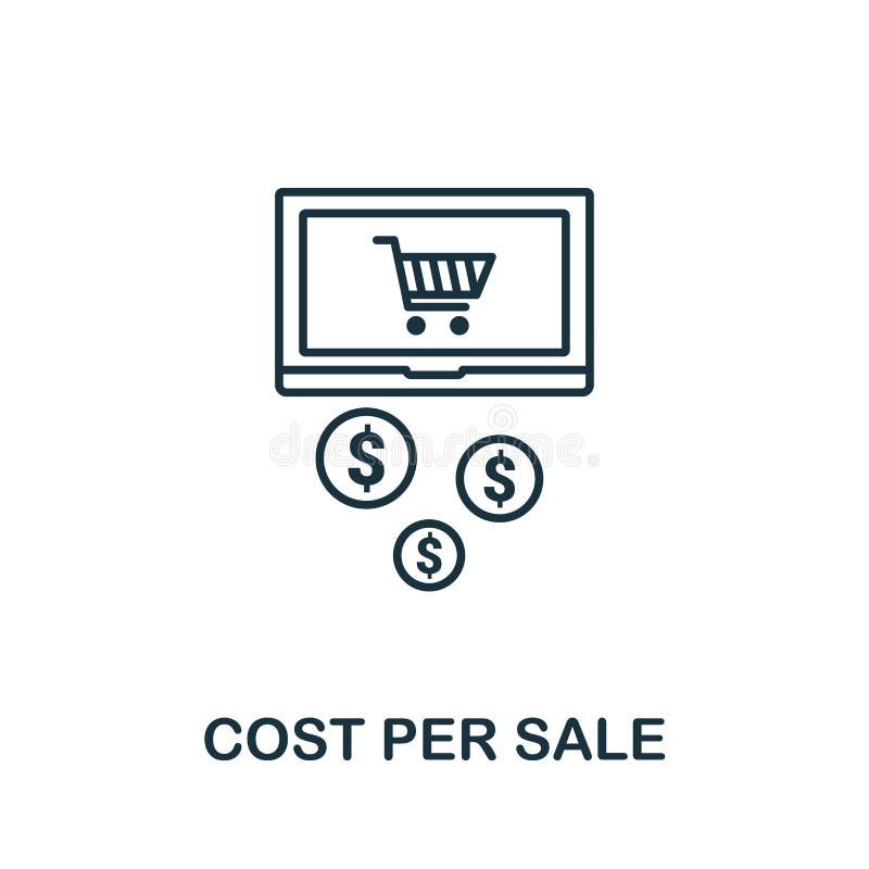 Cost Per Sale Outline Icon. Thin Line Concept Element from Content ...
