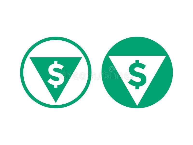 Cost Price Decrease Grow Vector Arrow Dollar Icon Stock Vector - Illustration of icon, economic ...