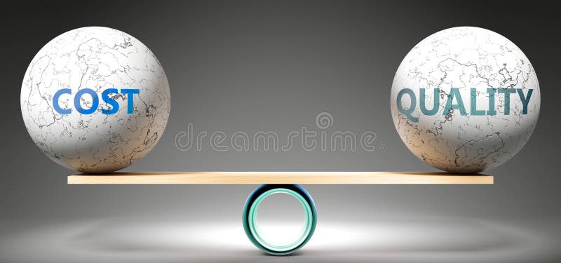 Cost and Quality in Balance Stock Image - Image of text, symbol: 320281797