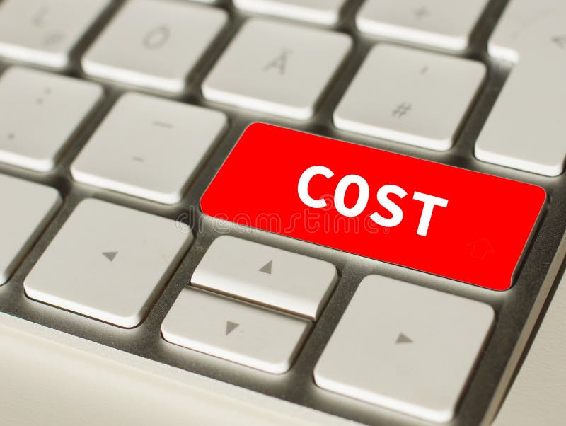 Cost on Red Button of a Keyboard Stock Image - Image of chat, black ...