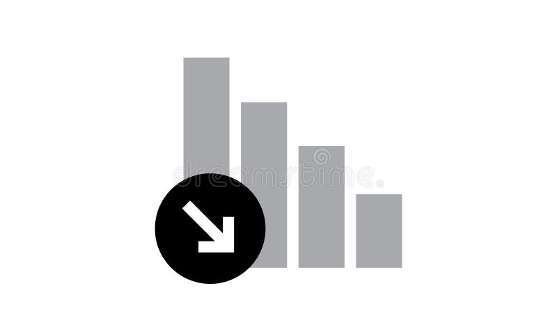 Cost Reduce Icon. Arrow Down, Graph Analysis. Vector Illustration ...