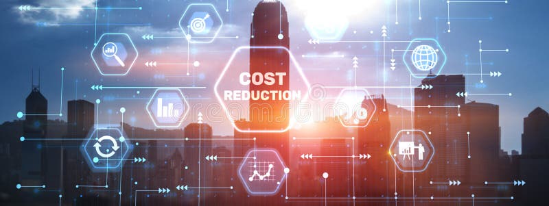 Cost Reduction Business Finance Concept on City Background Stock Photo ... Cost Reduction Business Finance Concept on City Background Stock Photo ...