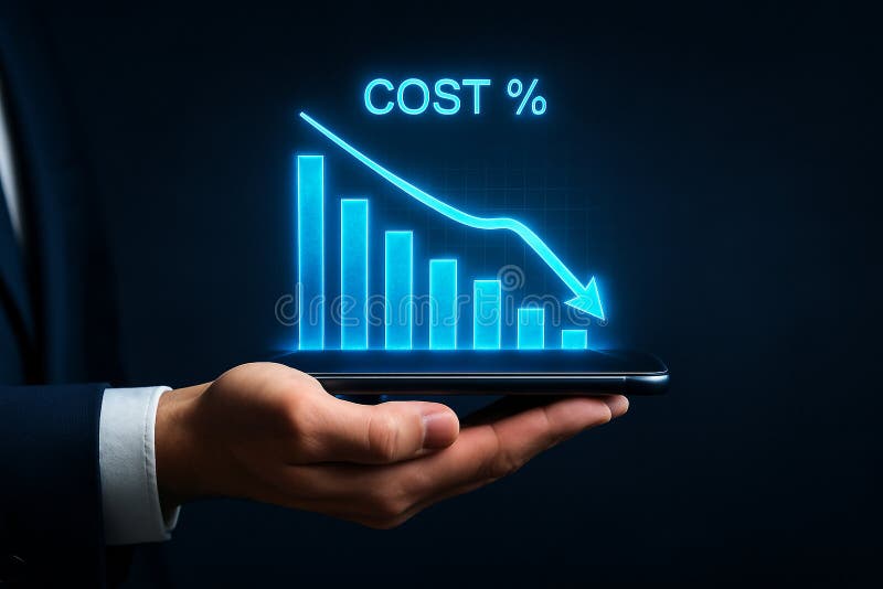 Cost Reduction Chart Financial Analysis Business Strategy Investment Planning Market Trend ...