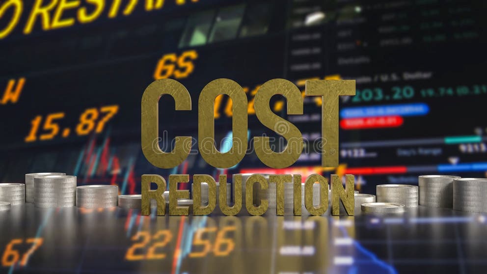 The Cost Reduction and Coins for Business Concept 3d Rendering Stock ...
