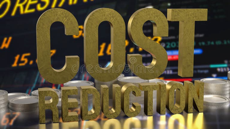 The Cost Reduction and Coins for Business Concept 3d Rendering Stock ...
