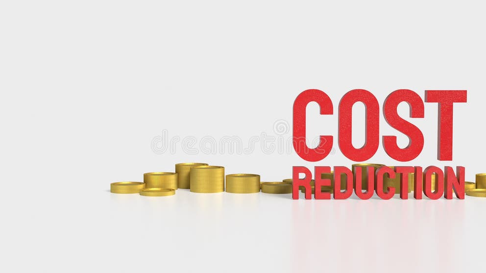 The Cost Reduction and Coins for Business Concept 3d Rendering Stock Illustration - Illustration ...