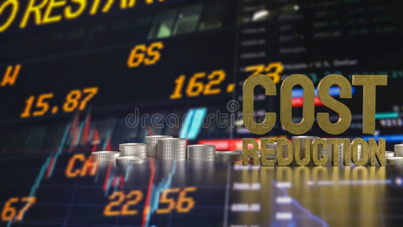 The Cost Reduction and Coins for Business Concept 3d Rendering Stock ...