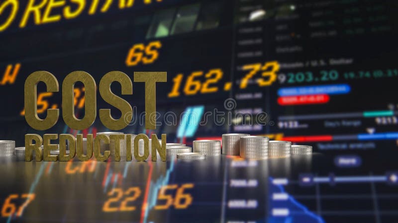 The Cost Reduction and Coins for Business Concept 3d Rendering Stock ...