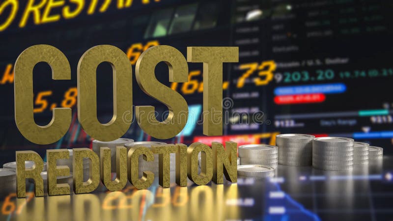The Cost Reduction and Coins for Business Concept 3d Rendering Stock ...