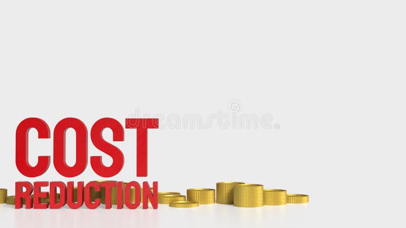 The Cost Reduction and Coins for Business Concept 3d Rendering Stock Illustration - Illustration ...