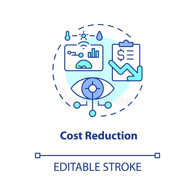 Cost Reduction Concept Icon Stock Vector - Illustration of outline ...