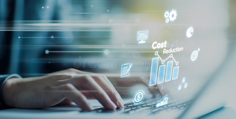 Cost Reduction, Cost Saving Concept Shown by Digital Graphic EIDE ...