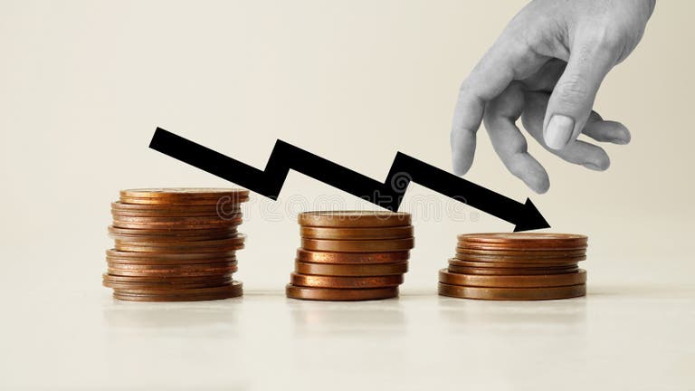 Cost Reduction Graph Cost Down and Cost Optimization Stock Photo ...