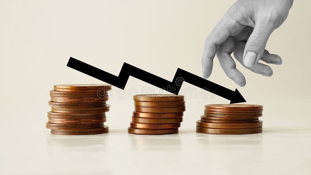 Cost Reduction Graph Cost Down and Cost Optimization Stock Photo ...