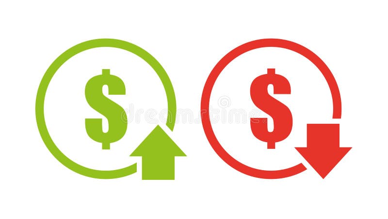 Reduce Cost Red Arrow Icon Stock Illustrations – 81 Reduce Cost Red ...