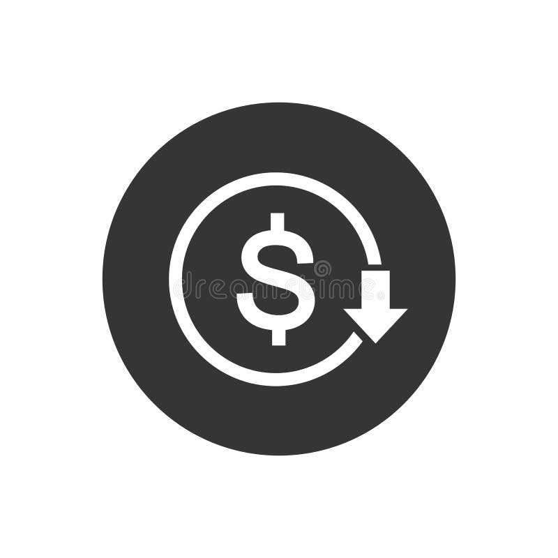 Cost Reduction Icon. Dollar Down Icon Stock Vector - Illustration of ...
