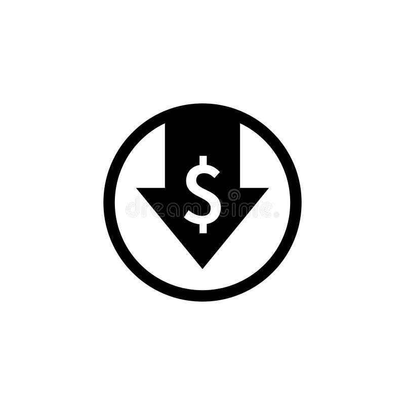 Cost Reduction Icon. Image Isolated on White Background. Vector ...