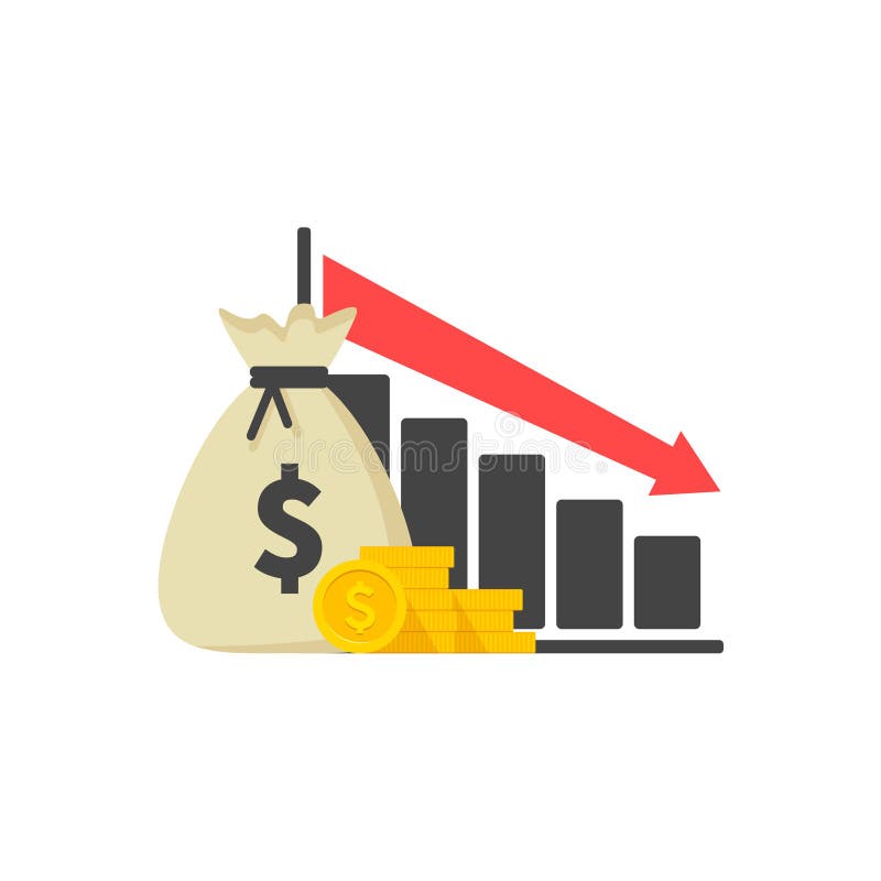 Cost Reduction- Decrease Icon. Vector Symbol Image Isolated On Background Stock Vector ...