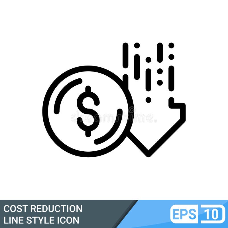 Cost Reduction Icon in Flat Style Stock Vector - Illustration of bank, financial: 222045493