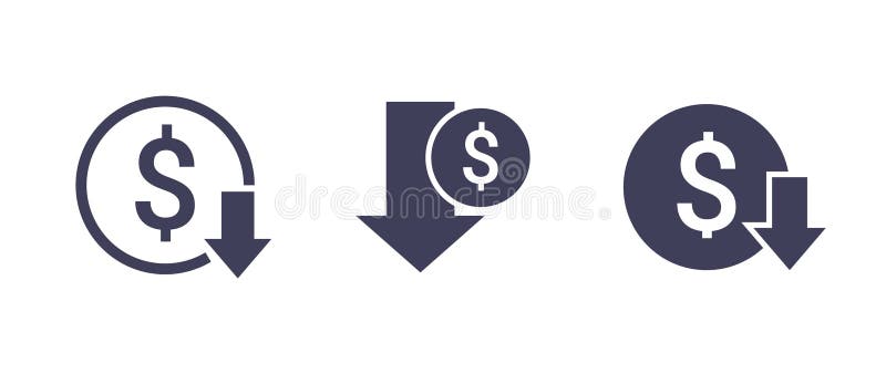 Cost Reduction Icon Price Lower Arrow. Vector Low Cost Money Crisis ... Cost Reduction Icon Price Lower Arrow. Vector Low Cost Money Crisis ...