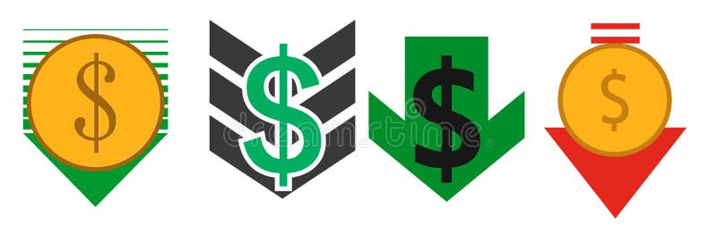 Cost Reduction Icon Set. Vector Image Isolated on White Background ...