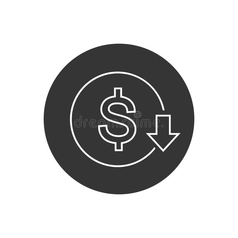 Cost Reduction Line Icon. Dollar Down Icon Vector in Flat Stock Vector ... Cost Reduction Line Icon. Dollar Down Icon Vector in Flat Stock Vector ...